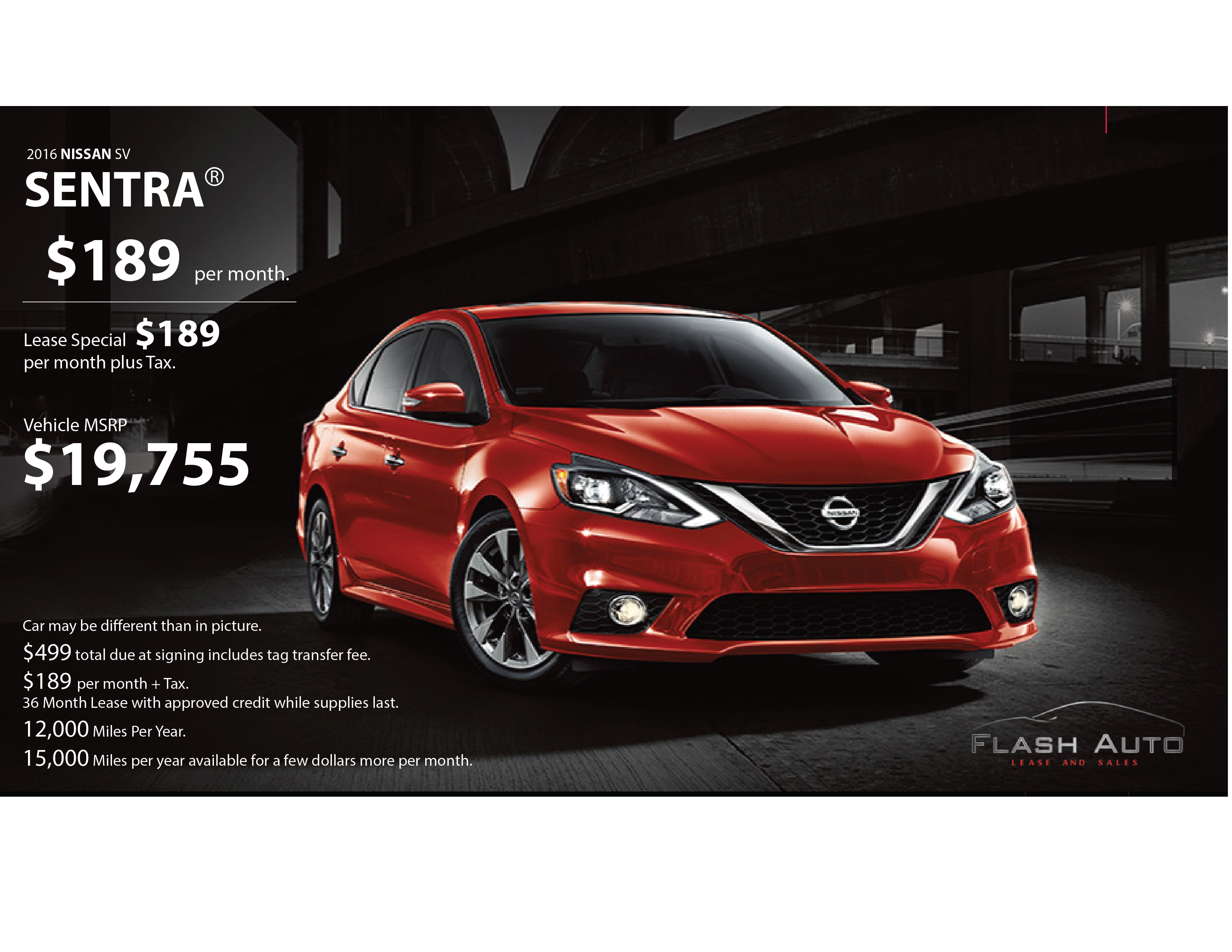 2019 Nissan Sentra Lease Special $219. - Flash Auto LeaseFlash Auto Lease